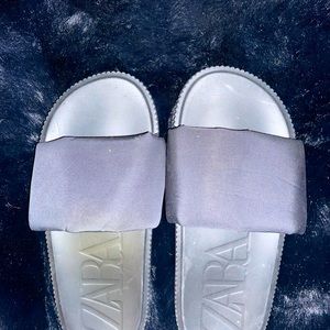 Zara | Shoes | Zara Black Quilted Slice Slippers | Poshmark